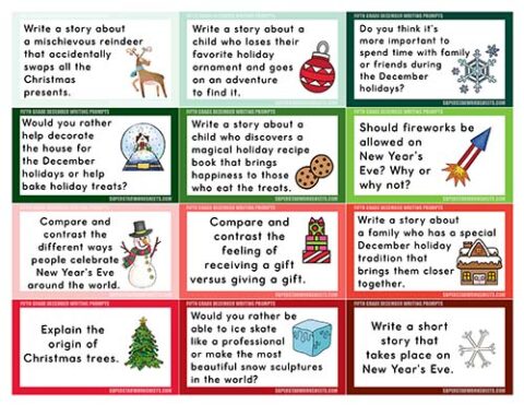 Fifth Grade Writing Prompts - Superstar Worksheets