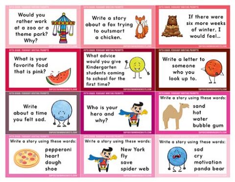 Fifth Grade Writing Prompts - Superstar Worksheets