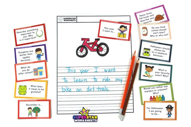 First Grade Writing Prompts - Superstar Worksheets
