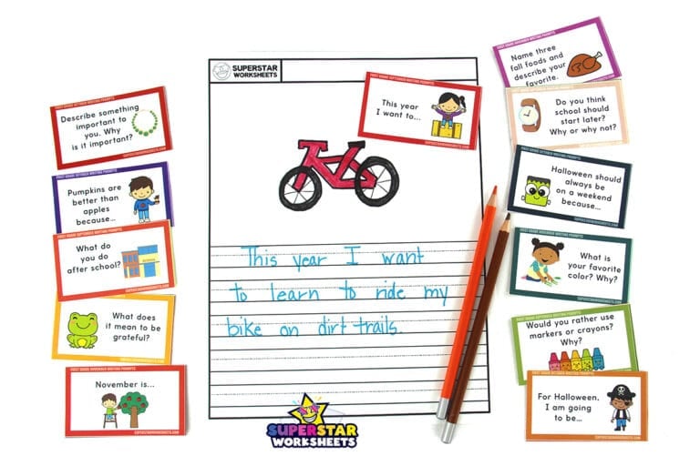 First Grade Writing Prompts - Superstar Worksheets