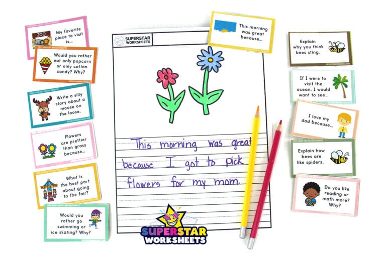 First Grade Writing Prompts - Superstar Worksheets