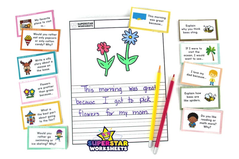 First Grade Writing Prompts - Superstar Worksheets