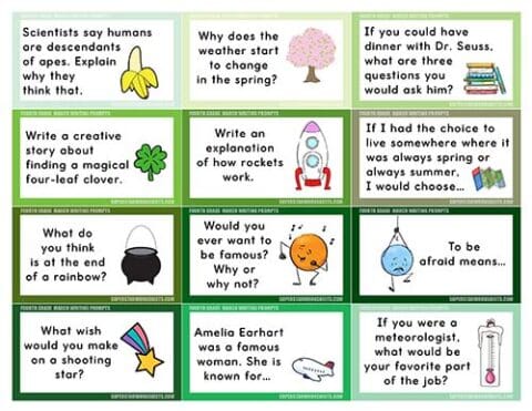 Fourth Grade Writing Prompts - Superstar Worksheets