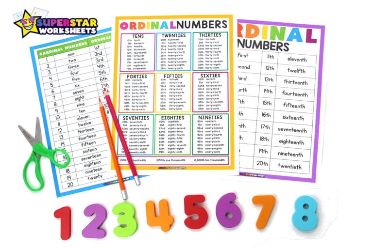 Ordinal Numbers - Superstar Worksheets