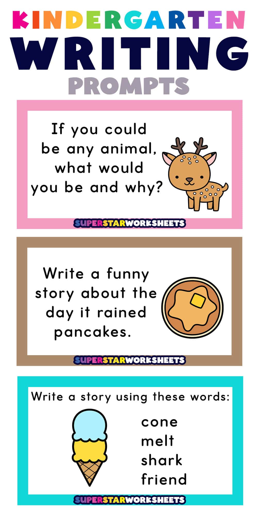 Kindergarten Writing Prompts - Superstar Worksheets