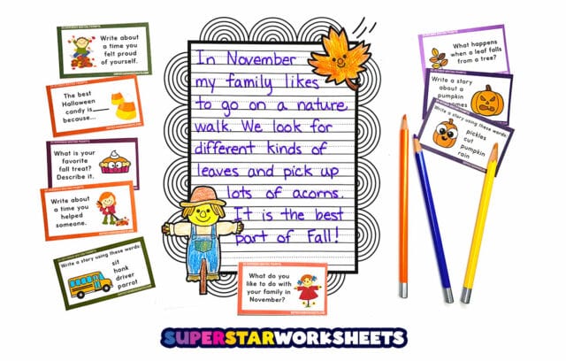 Kindergarten Writing Prompts - Superstar Worksheets