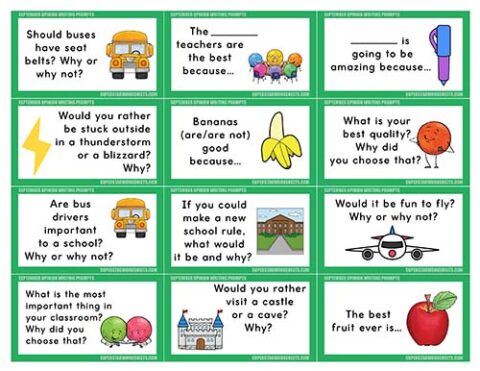 Opinion Writing Prompts - Superstar Worksheets