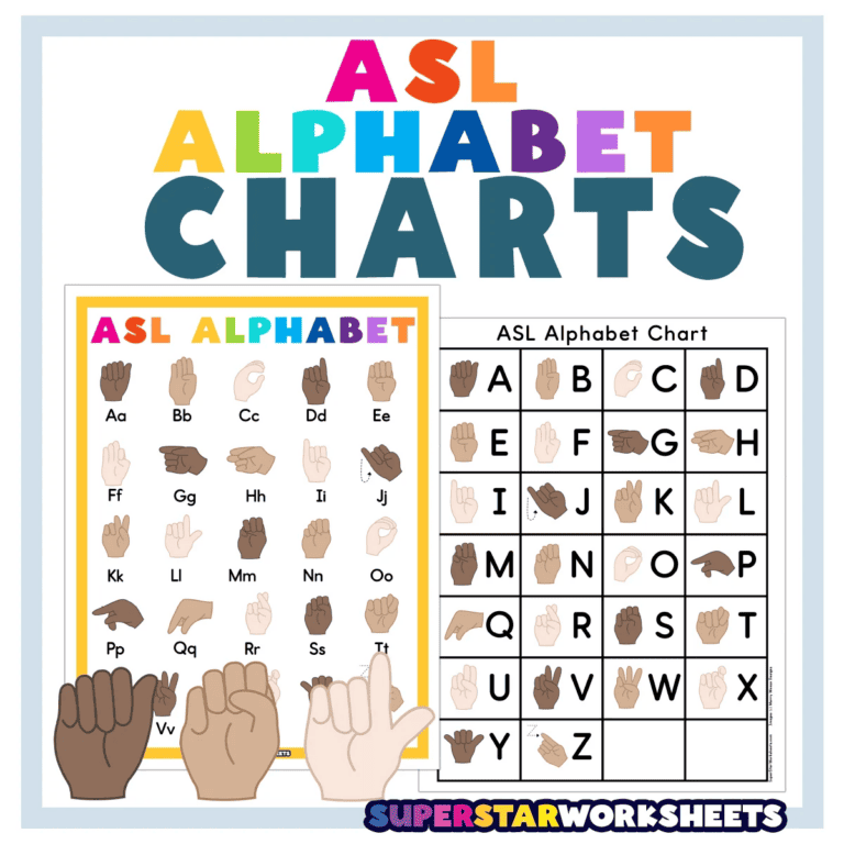 ASL Alphabet - Superstar Worksheets