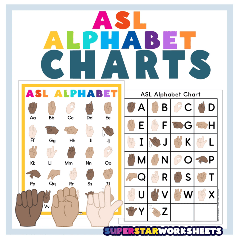 ASL Alphabet - Superstar Worksheets
