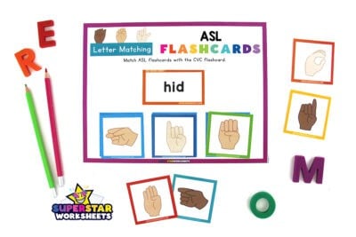 ASL Flashcards - Superstar Worksheets