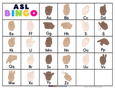 ASL BINGO - Superstar Worksheets