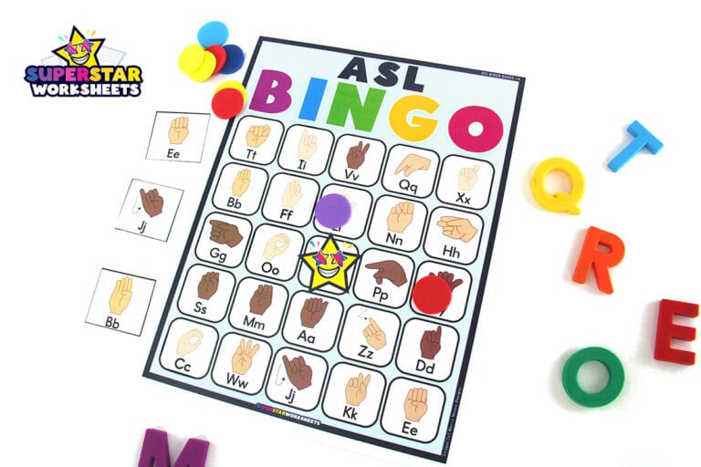ASL BINGO - Superstar Worksheets