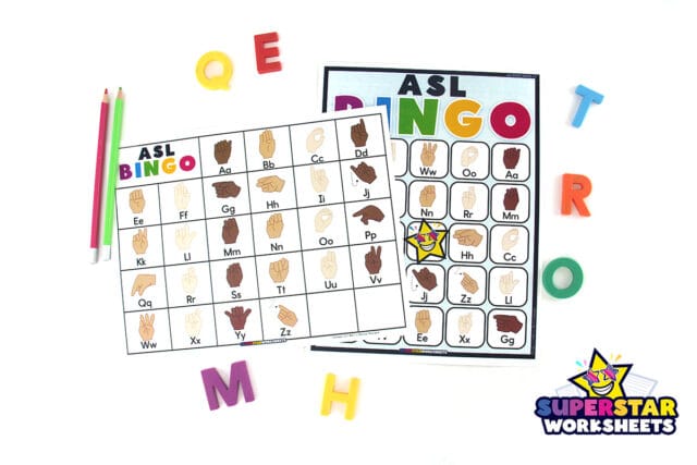 ASL BINGO - Superstar Worksheets