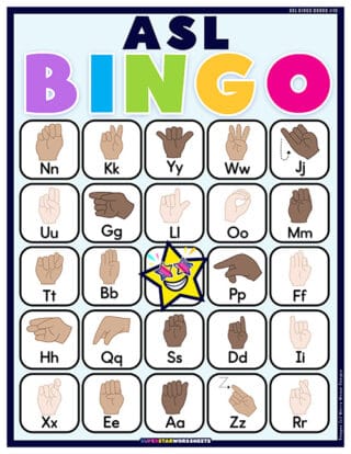 ASL BINGO - Superstar Worksheets