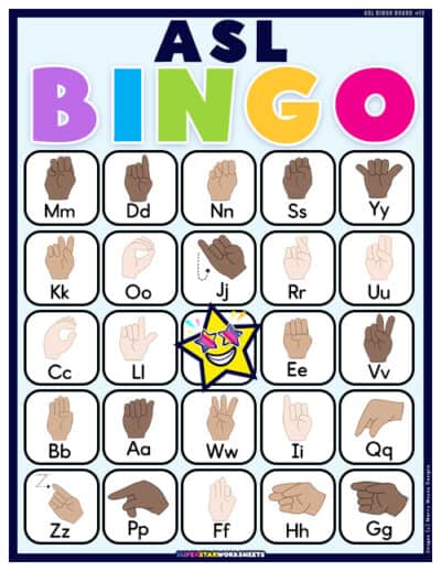 ASL BINGO - Superstar Worksheets