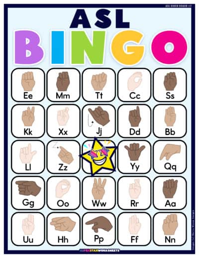 ASL BINGO - Superstar Worksheets