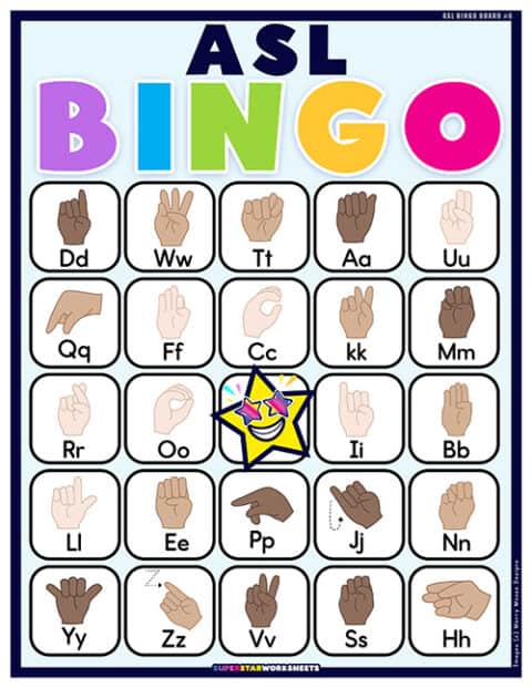 ASL BINGO - Superstar Worksheets
