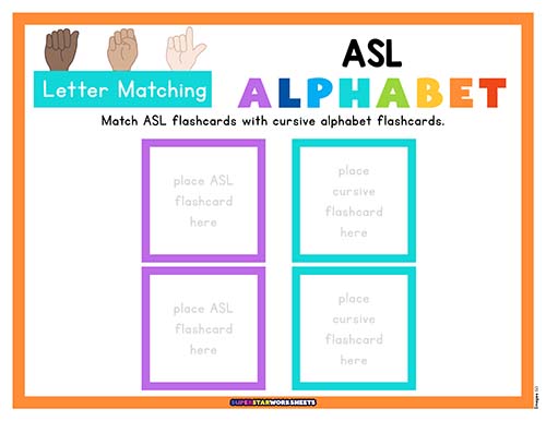 ASL Flashcards - Superstar Worksheets