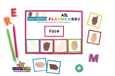 ASL Flashcards - Superstar Worksheets