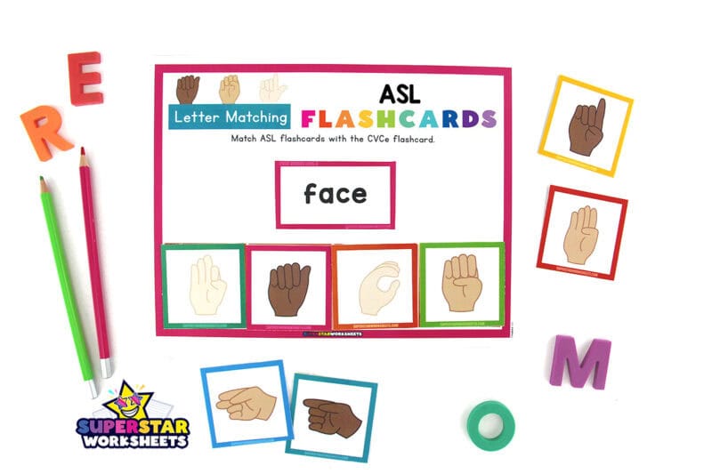 ASL Flashcards - Superstar Worksheets