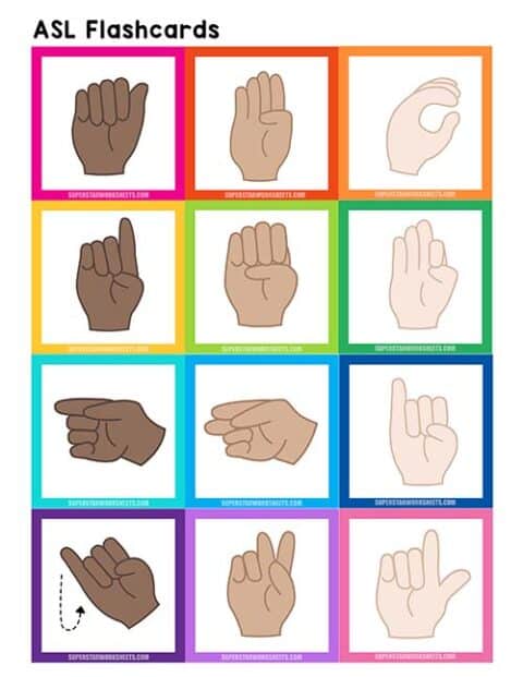 ASL Alphabet - Superstar Worksheets