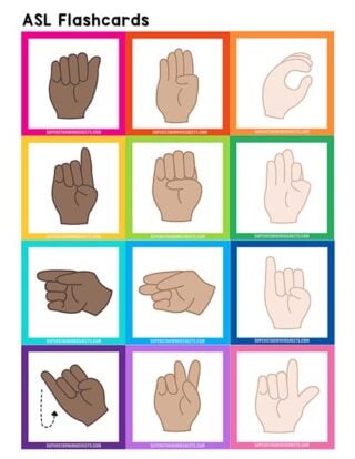 ASL Flashcards - Superstar Worksheets