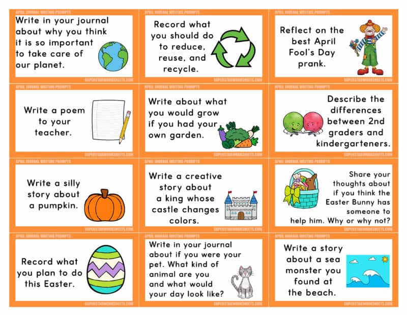 Journal Writing Prompts - Superstar Worksheets