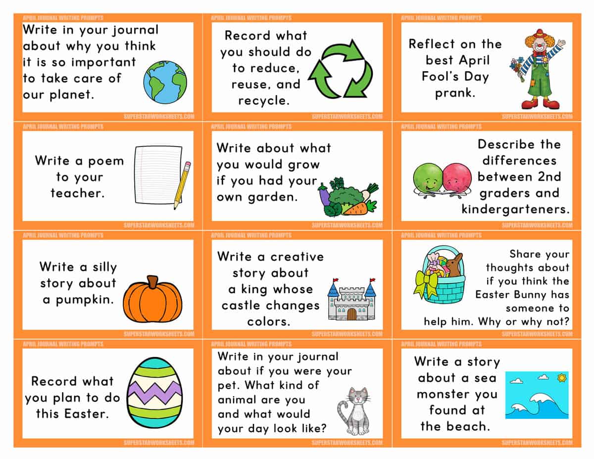 Journal Writing Prompts - Superstar Worksheets