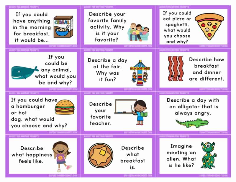 Fun Writing Prompts - Superstar Worksheets