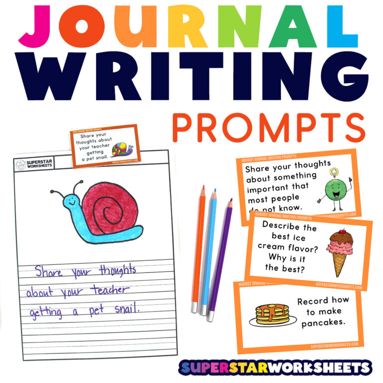 Journal Writing Prompts - Superstar Worksheets