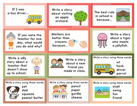 Kindergarten Writing Prompts - Superstar Worksheets