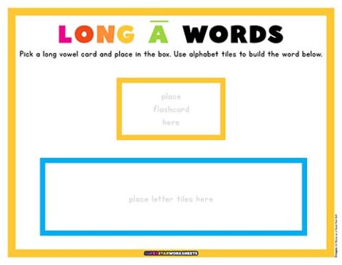 Long A Words - Superstar Worksheets