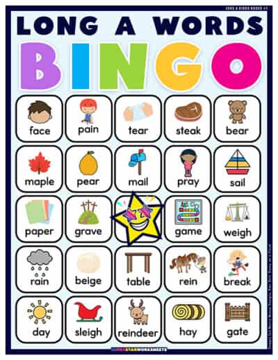 Long A Words - Superstar Worksheets