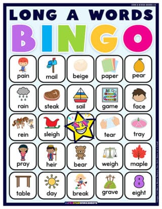 Long A Words - Superstar Worksheets
