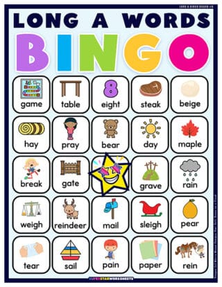 Long A Words - Superstar Worksheets