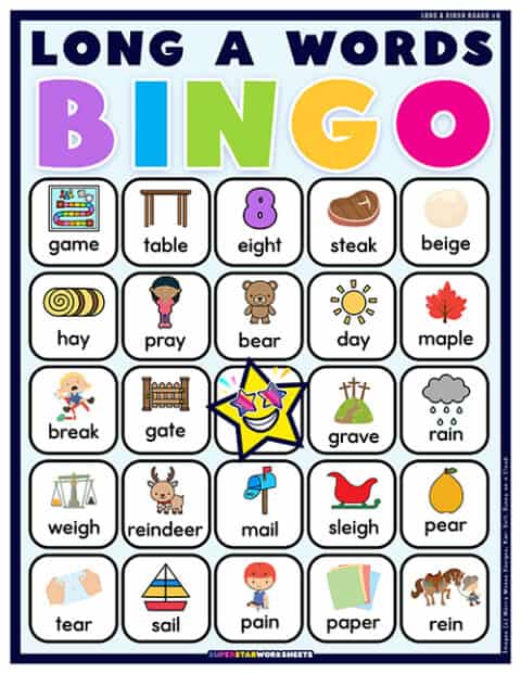 Long A Words - Superstar Worksheets
