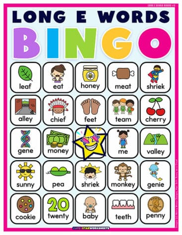 Long E Words - Superstar Worksheets