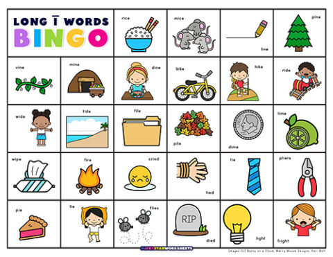 Long I Words - Superstar Worksheets