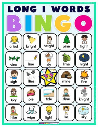 Long I Words - Superstar Worksheets