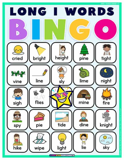 Long I Words - Superstar Worksheets