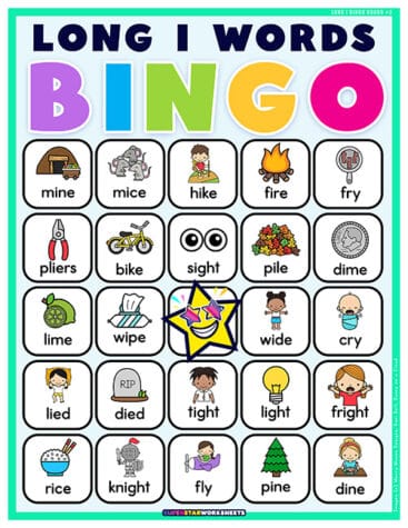 Long I Words - Superstar Worksheets