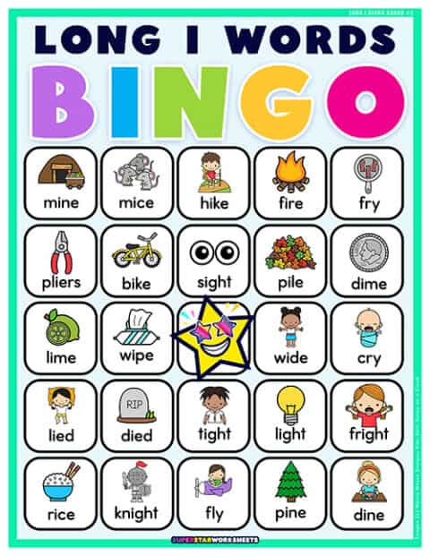 Long I Words - Superstar Worksheets