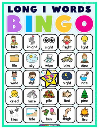 Long I Words - Superstar Worksheets