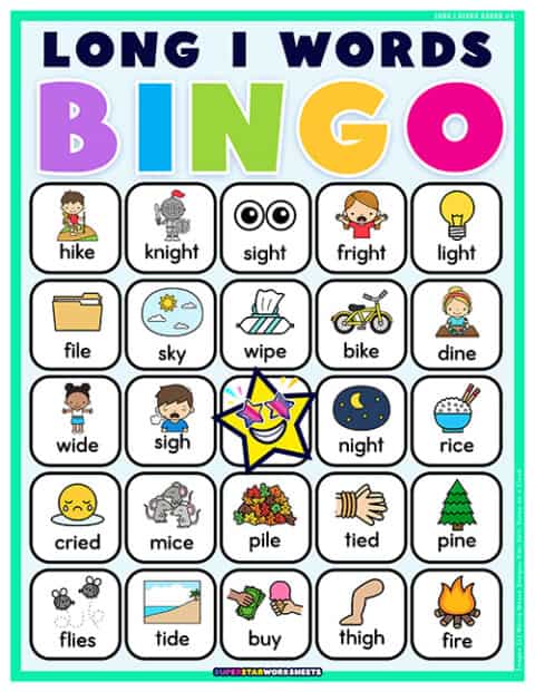 Long I Words - Superstar Worksheets