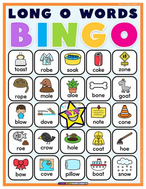 Long O Words - Superstar Worksheets
