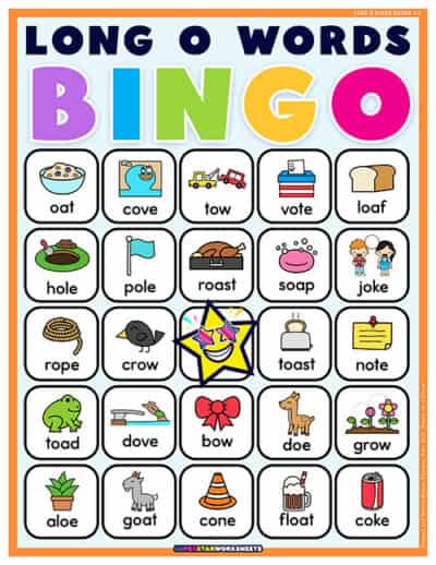 Long O Words - Superstar Worksheets