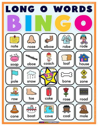 Long O Words - Superstar Worksheets