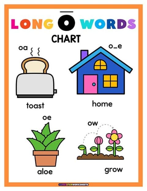 Long O Words - Superstar Worksheets