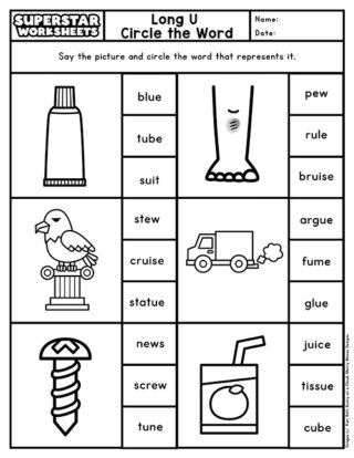 Long U Words - Superstar Worksheets