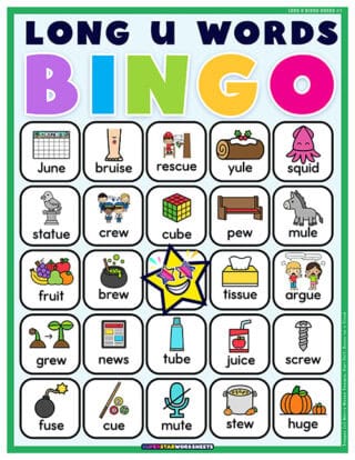 Long U Words - Superstar Worksheets